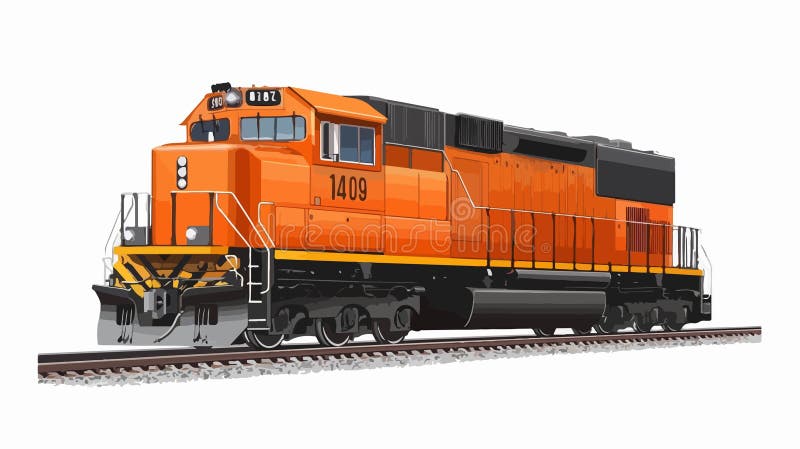 Realistic Train Vector Illustration Concept for Transportation Design ...