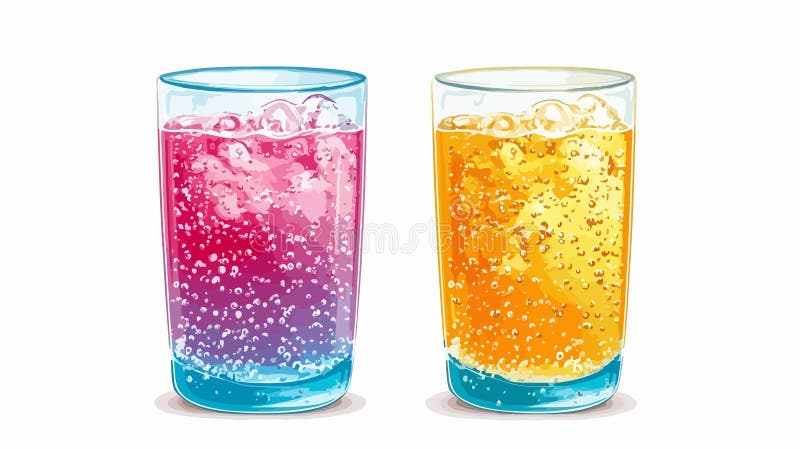 Refreshing Glass of Fizzy Water Vector Illustration Stock Vector ...