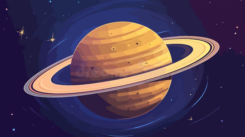 Saturn in Outer Space: Celestial Planet Ball Sphere Illustration Stock ...