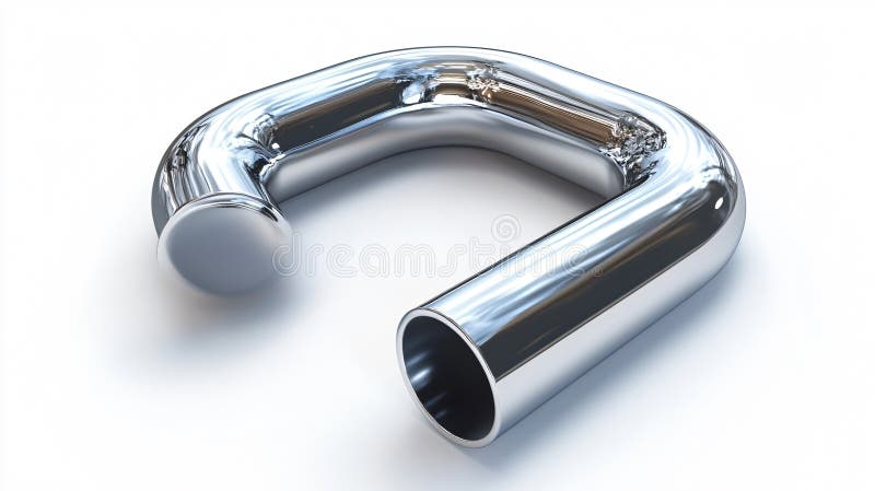 Shiny Chrome Pipe White Background Industrial Designs Stock Photos ...
