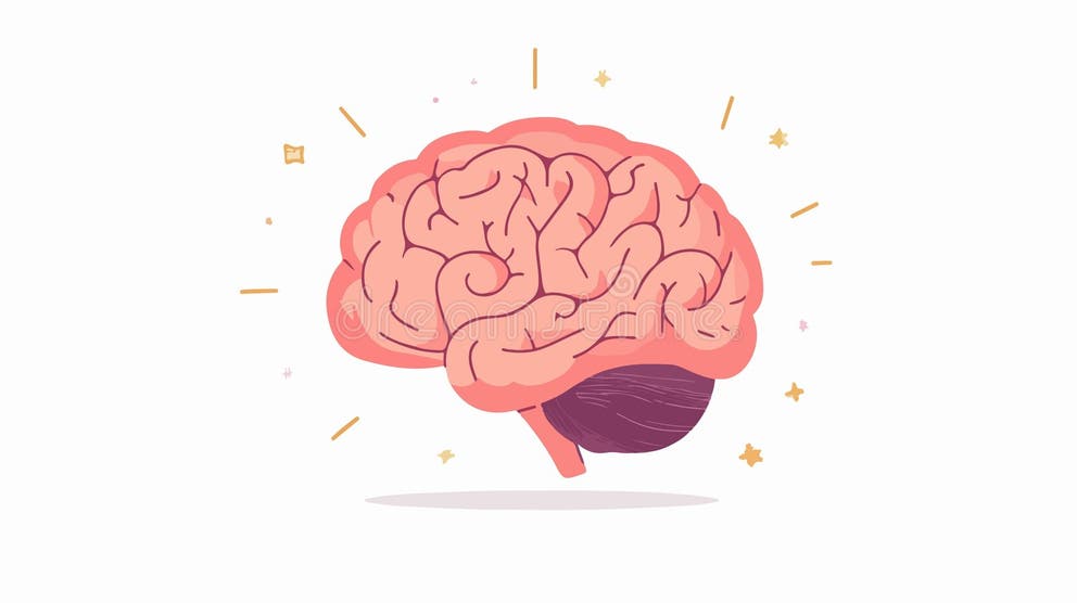 Simplified Flat Vector Illustration of Brain Organ Concept for Medical ...