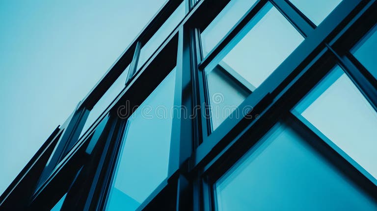 Sleek Black Aluminum Window Frame Close-Up for Architecture and Design ...