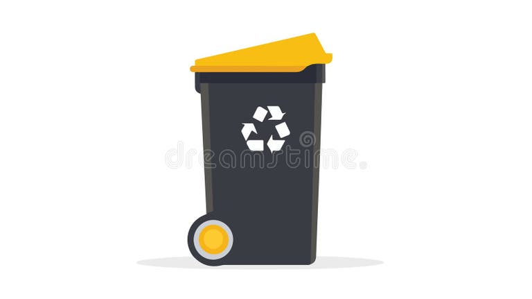 Sleek Trash Can Flat Design Icon Vector Illustration Stock Vector ...