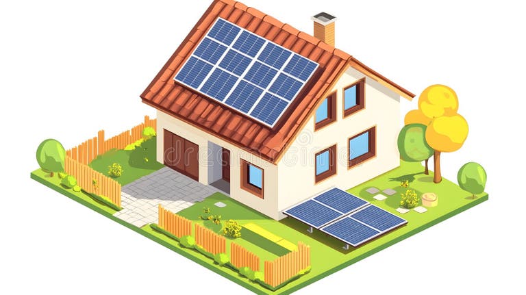 Solar Cell Home Installation Process Diagram for Renewable Energy ...