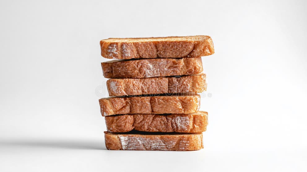 Stack of Toast Bread Isolated on White Background for Food Photography Projects Stock Photo ...