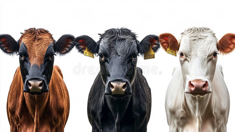 Three Unique Cow Portraits Showcase Diverse Characteristics and ...