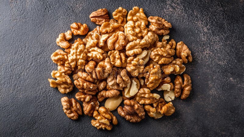 Top View of Roasted Peeled Walnuts Isolated on White Background for ...