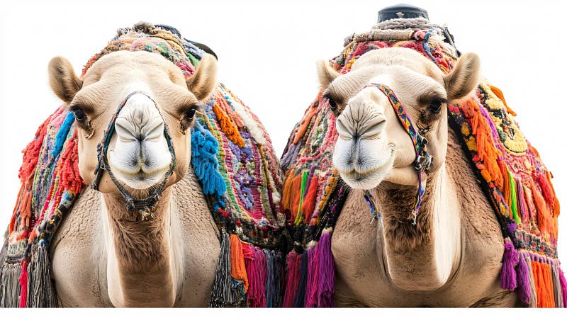 Two Camels Isolated on White Background - Professional Wildlife ...