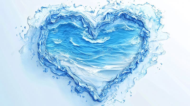 Unique Heart Shaped Ocean Wave Splash Art for Coastal Decor Stock ...