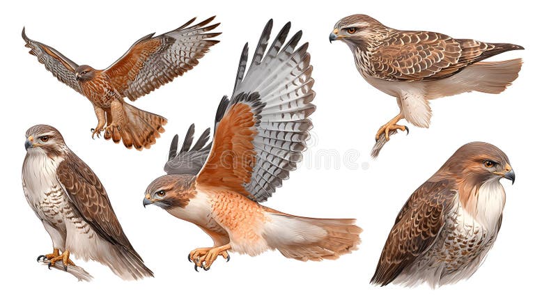 Various Angles of Isolated Birds of Prey for Professional Use Stock ...