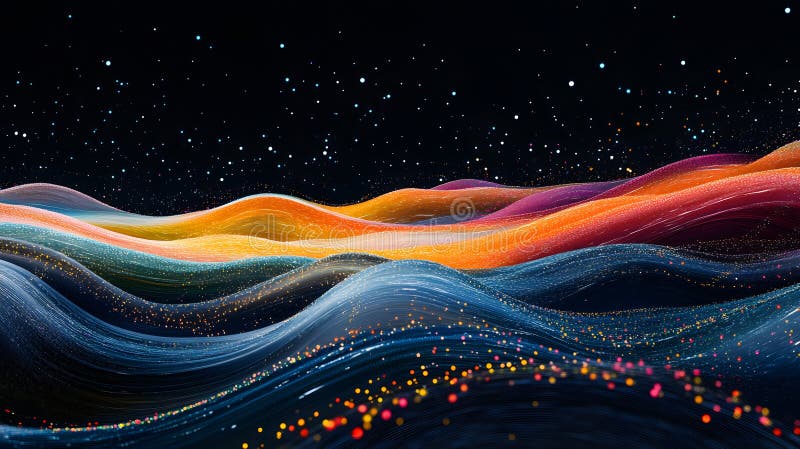 Vibrant Abstract Digital Wave Landscape: Modern Design Inspiration ...