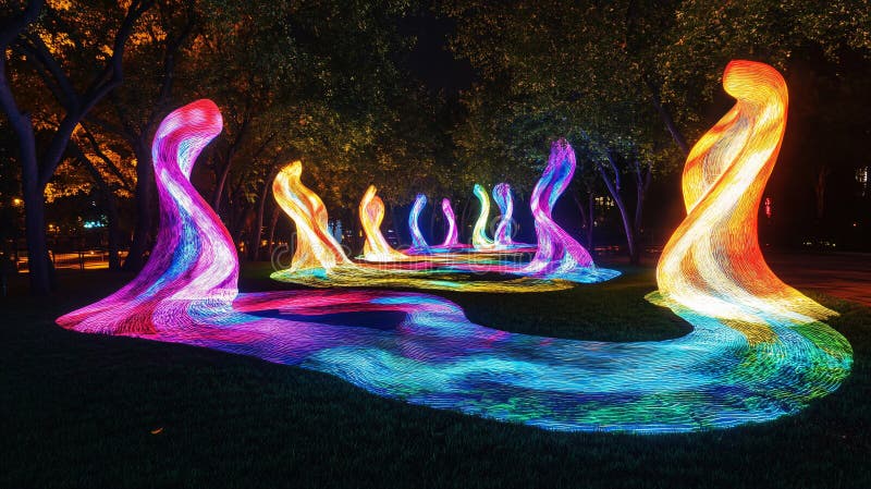 Vibrant Abstract Light Swirls for Mesmerizing Designs Stock ...