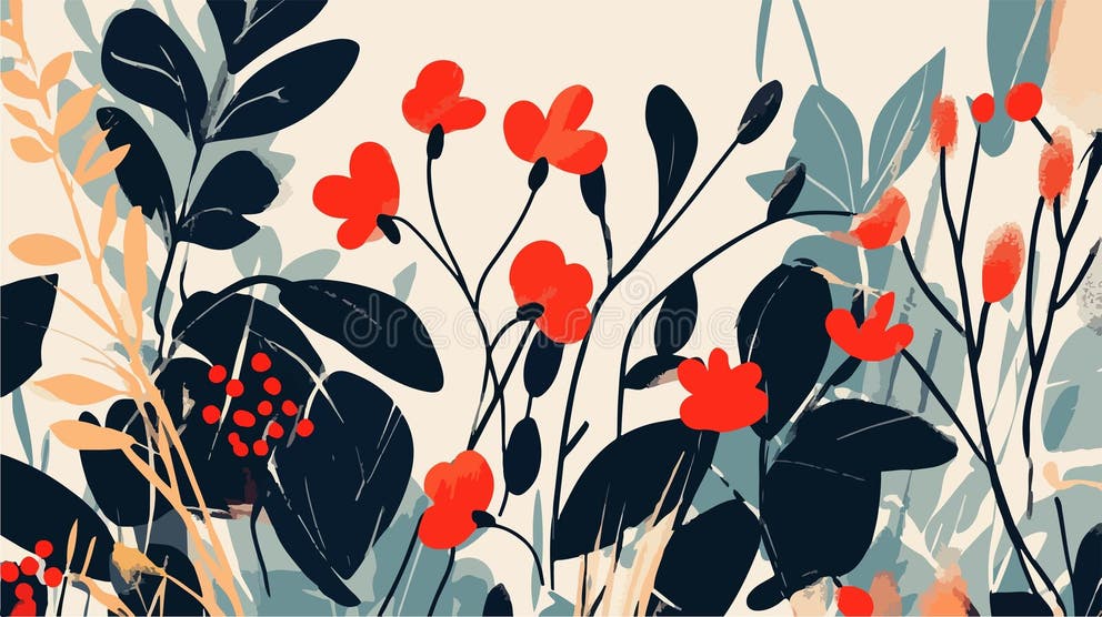 Funky Floral Wall Design Stock Illustrations – 1,981 Funky Floral Wall ...