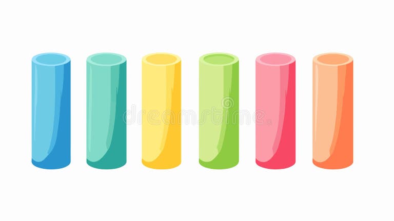 Vibrant Cartoon Colored Cylinders Vector Element Stock Vector ...