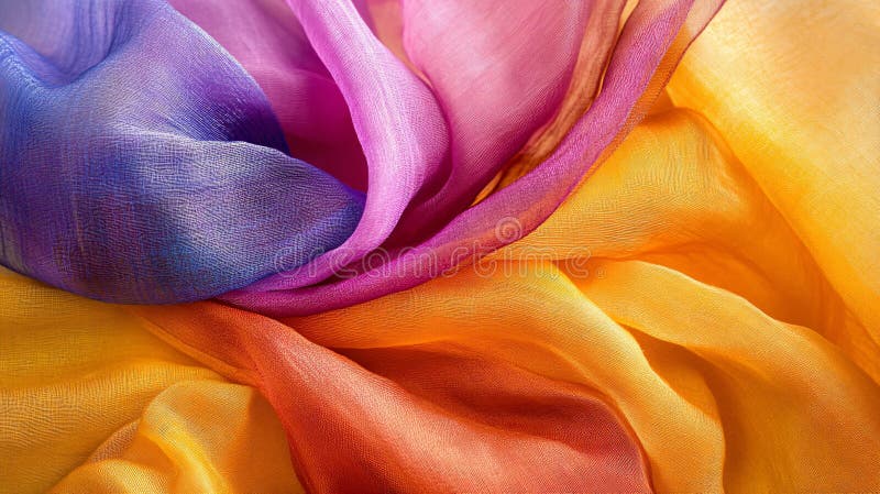 Vibrant Colorful Fabric Textures Intertwining in a Beautiful Array ...