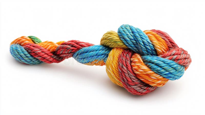 Vibrant Colorful Rope Knot on White Background for Creative Designs ...