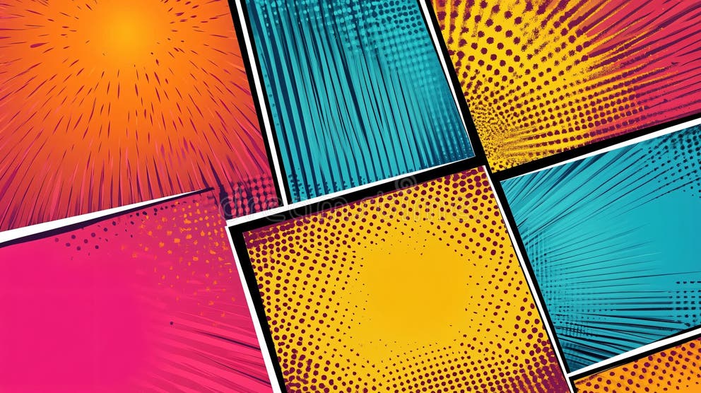 Vibrant Comic Book Scenes Compilation for Creative Projects Stock ...