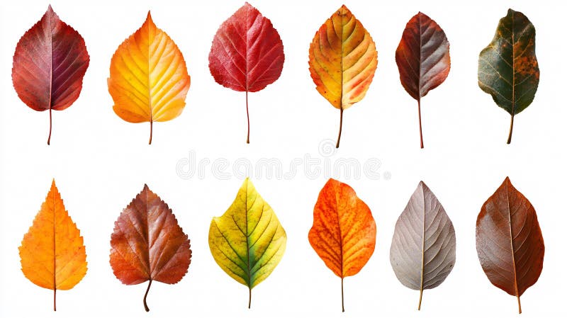 Vibrant Fall Leaves Isolated on White Background â€“ Nature Collection ...