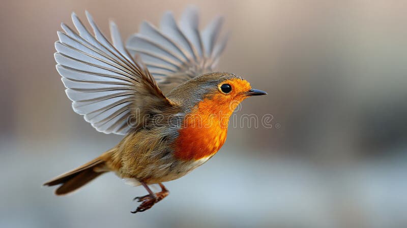 Vibrant Flying Red Robin Bird in Bird Photography for Birdwatching ...