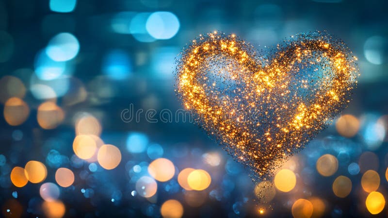 Vibrant Glowing Heart Shape Sparkling Particles Image Stock Image ...