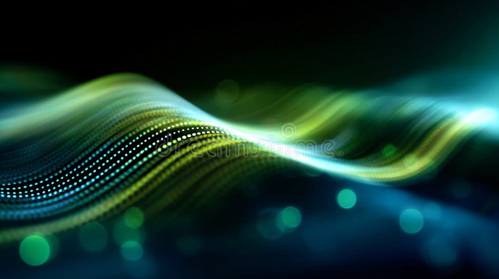 Vibrant Green Blue Glowing Neon High Speed Wave Light Abstract ...