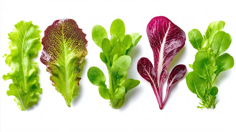 Vibrant Mesclun Mix Salad Leaves for Healthy Cuisine Stock Illustration ...