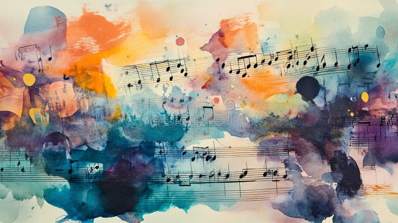 Vibrant Music Symbols and Colorful Notes - Musical Illustration Stock ...