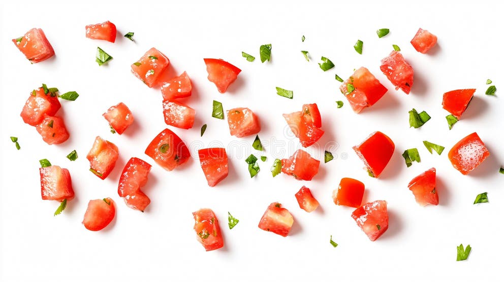 Vibrant Pico De Gallo Salsa - Fresh Ingredients Diced Top-Down View ...