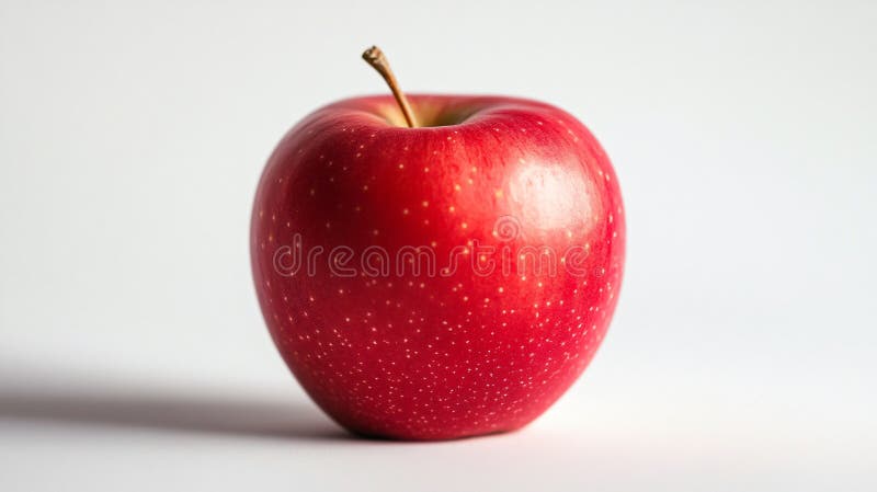 Vibrant Red Apple on White Background - Professional Photo with Full ...