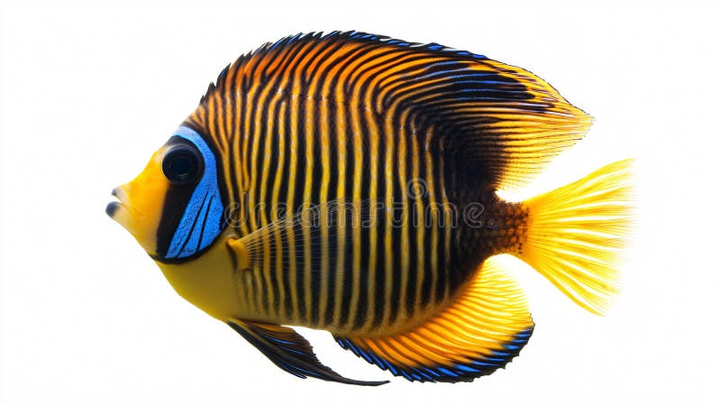 Vibrant Tang Yellow Fish Isolated White Background Aquatic Designs ...