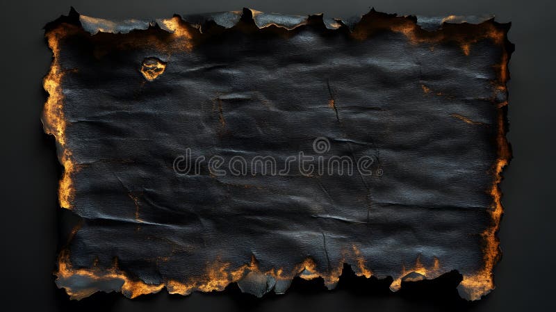 Vintage Charred Paper with Fire Damage and Weathered Texture for Design ...