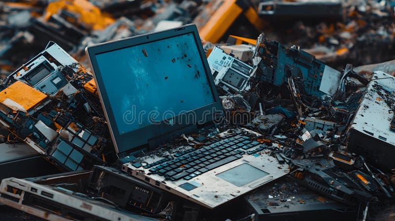 Vintage Discarded Used Laptop Technology Concept for Adobe Stock Photos ...