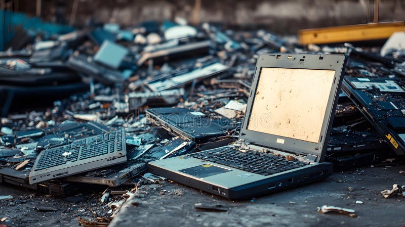 Vintage Discarded Used Laptop Technology Concept for Adobe Stock Photos ...