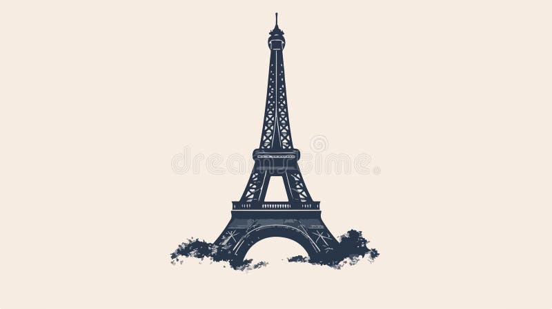 Vintage Eiffel Tower Icon on Transparent Background for Design Projects ...