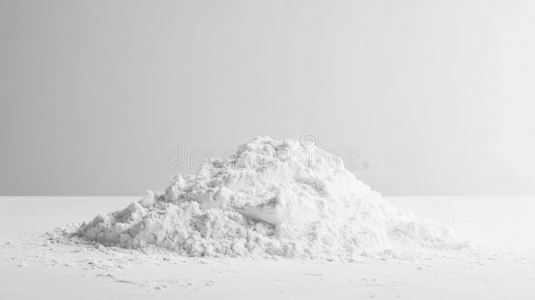 White Powder Pile on Clean White Background for Professional Use Stock ...