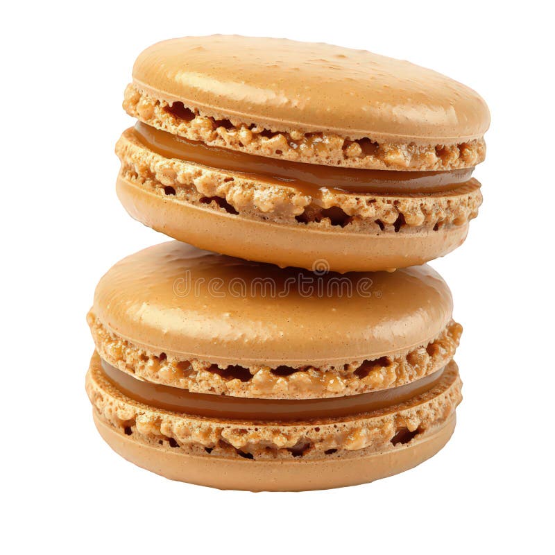 Caramel Macarons with Crispy Shells Stock Image - Illustration of ...