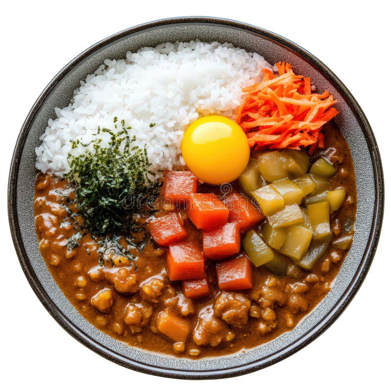 Japanese Curry Rice with Toppings Stock Photo - Illustration of rich ...
