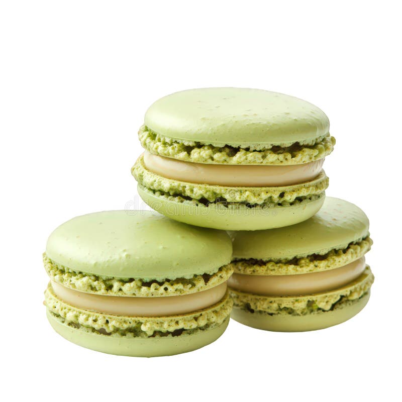Matcha Macarons with Creamy Filling Stock Image - Illustration of ...