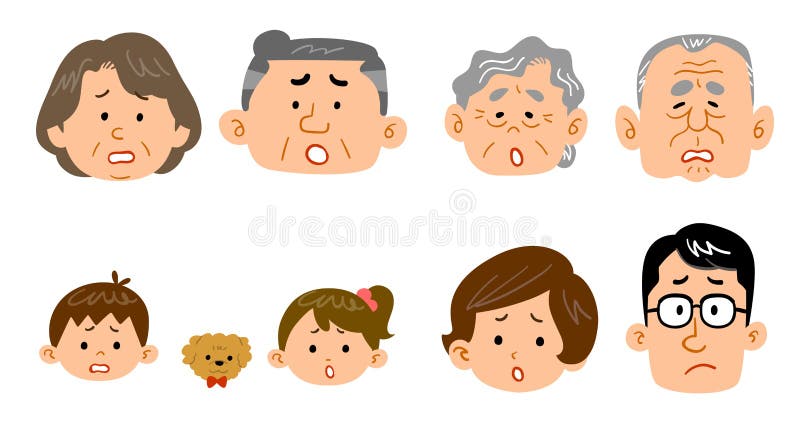 A Family with a Troubled Face Simple Illustration Stock Vector ...