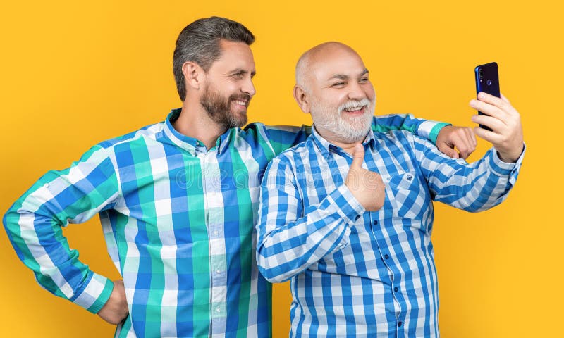 Image of Generation Men Make Video on Phone. Generation Men Make Video ...