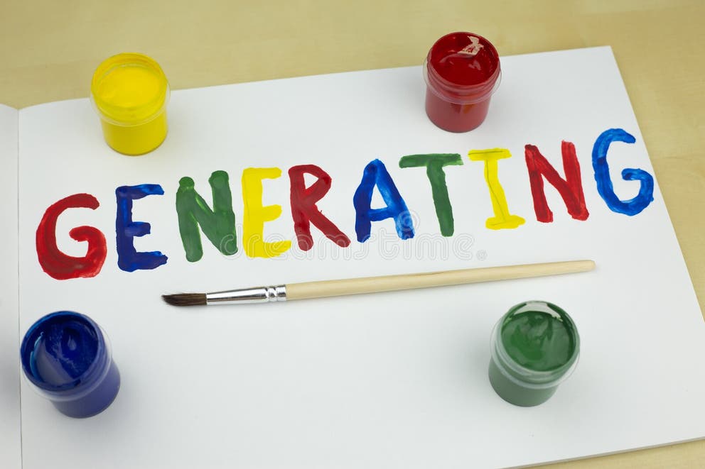 Image Generation Process on Sketchbook Stock Image - Image of ...