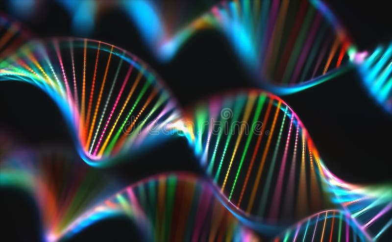 DNA Genetic Code Colorful stock illustration. Illustration of genome ...