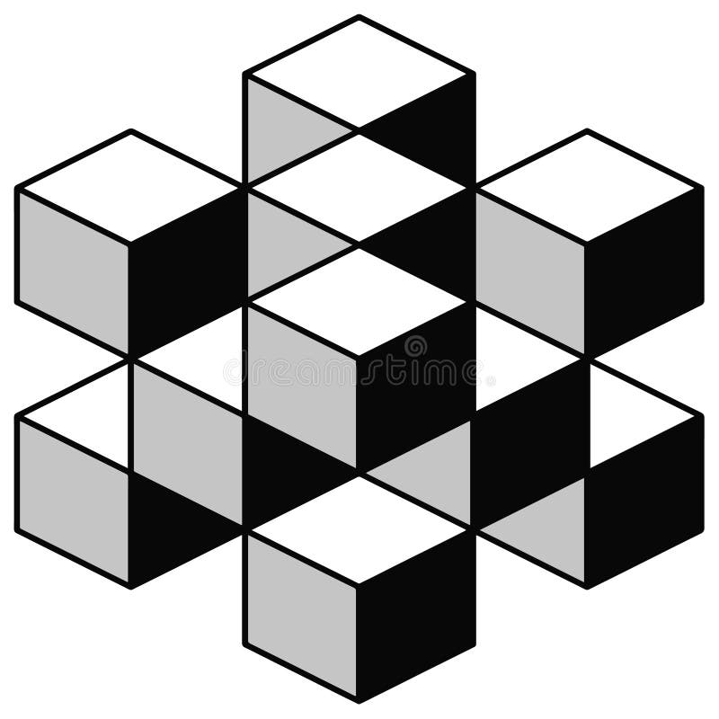 Image of a Geometric Figure Made of Cubes Stock Vector - Illustration ...