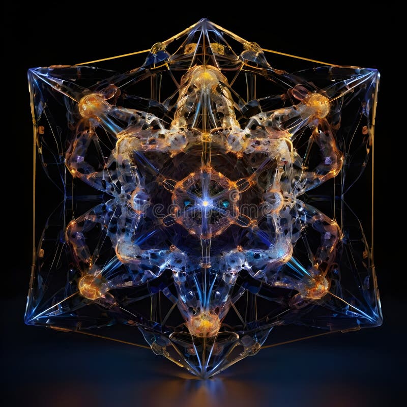 Image of Geometric Metatron Cube Pattern Artwork. Stock Illustration ...