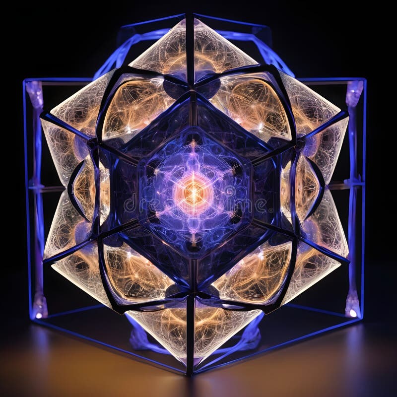 Image of Geometric Metatron Cube Pattern Artwork. Stock Illustration ...