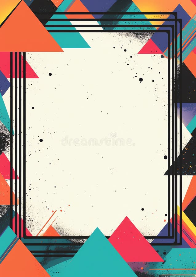 Neon Geometric Shape 90s Retro Nostalgic Frame Stock Illustration ...