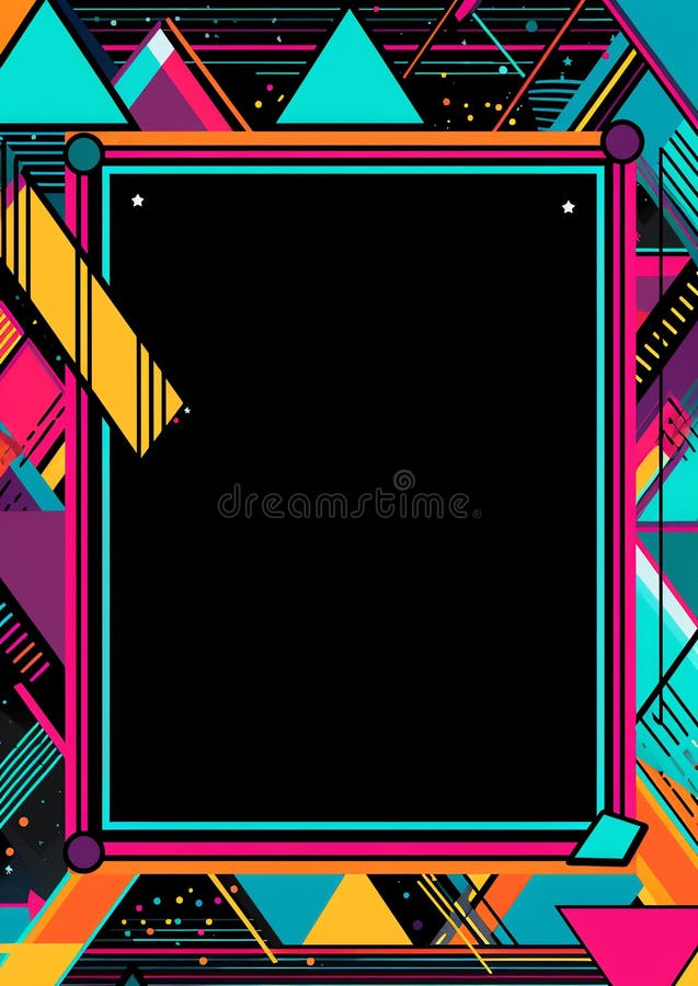 Geometric Prism Frame 80s Retro Nostalgic Stock Illustration ...