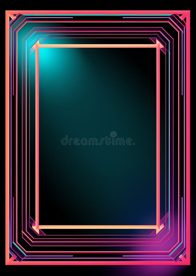 Geometric Shape with Gradient Fill Frame 80s Retro Nostalgic Stock ...