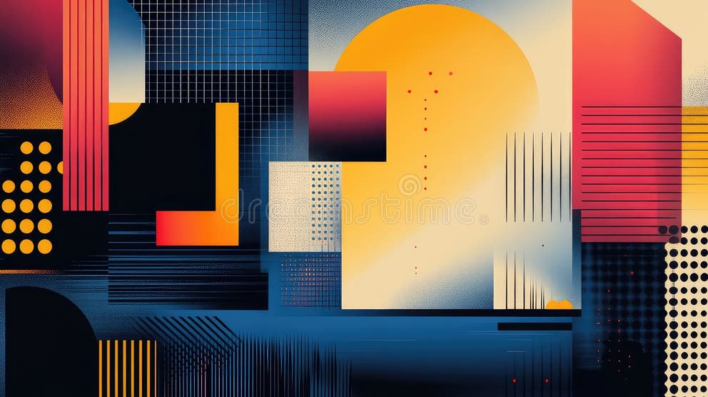 Image of Geometric Web Backgrounds and Posters in Postmodern Design ...