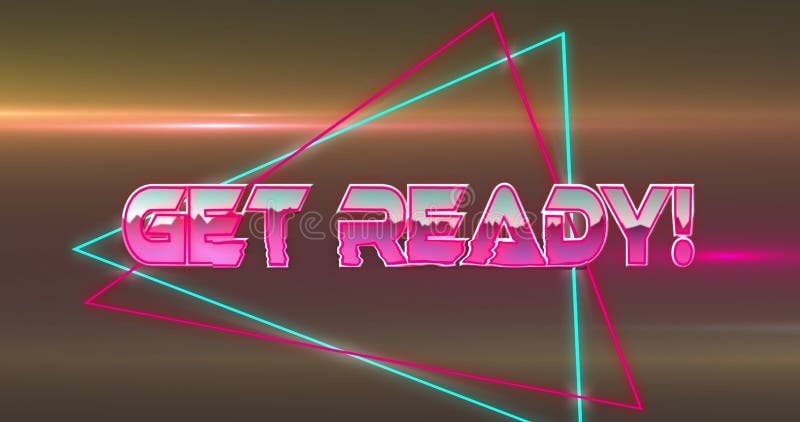 Image of Get Ready Text Banner Against Light Trails Against Brown ...